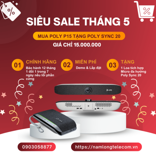 Camera họp trực tuyến Poly Studio P15 | Webcam 4K cho PC