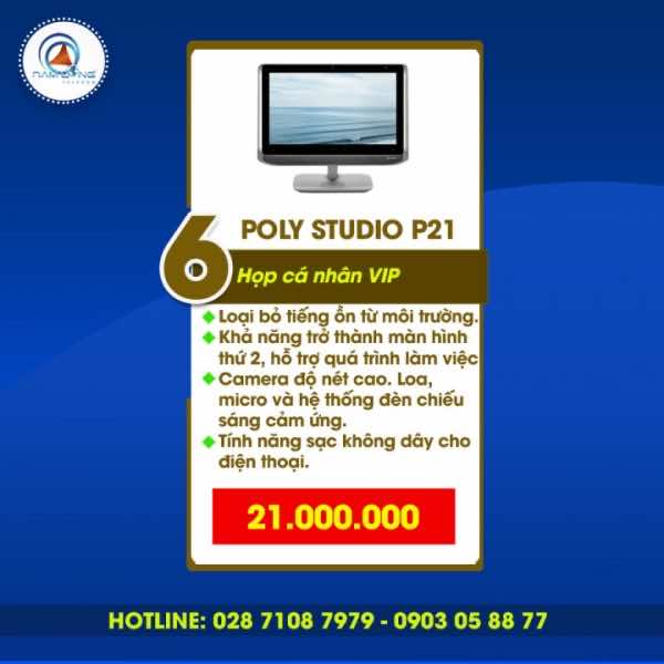 Gói 6 màn hình Poly Studio P21 | Nam Long Telecom